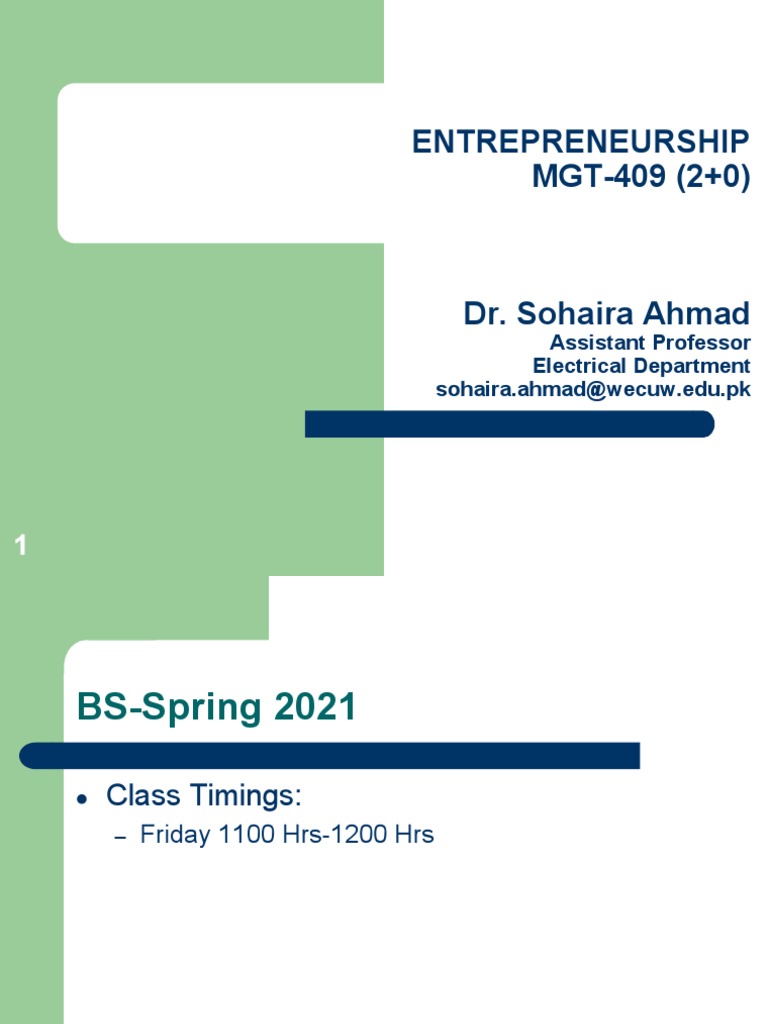 All Lectures of Entrepreneurship Mid Exam | PDF | Feasibility Study ...