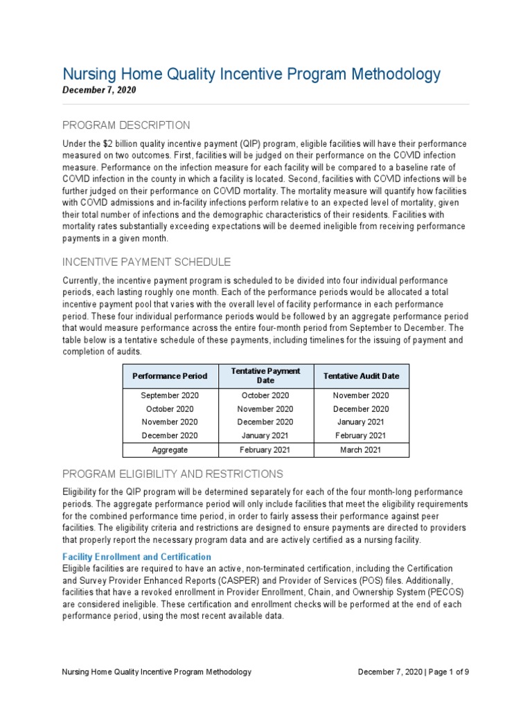 Nursing Home Qip Methodology | PDF | Mortality Rate | Regression Analysis