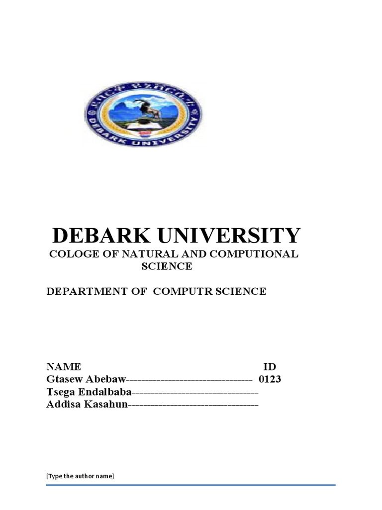 Debark University: (Type The Author Name) | PDF