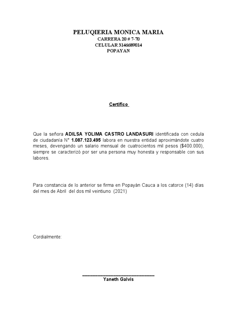 Carta Laboral | PDF