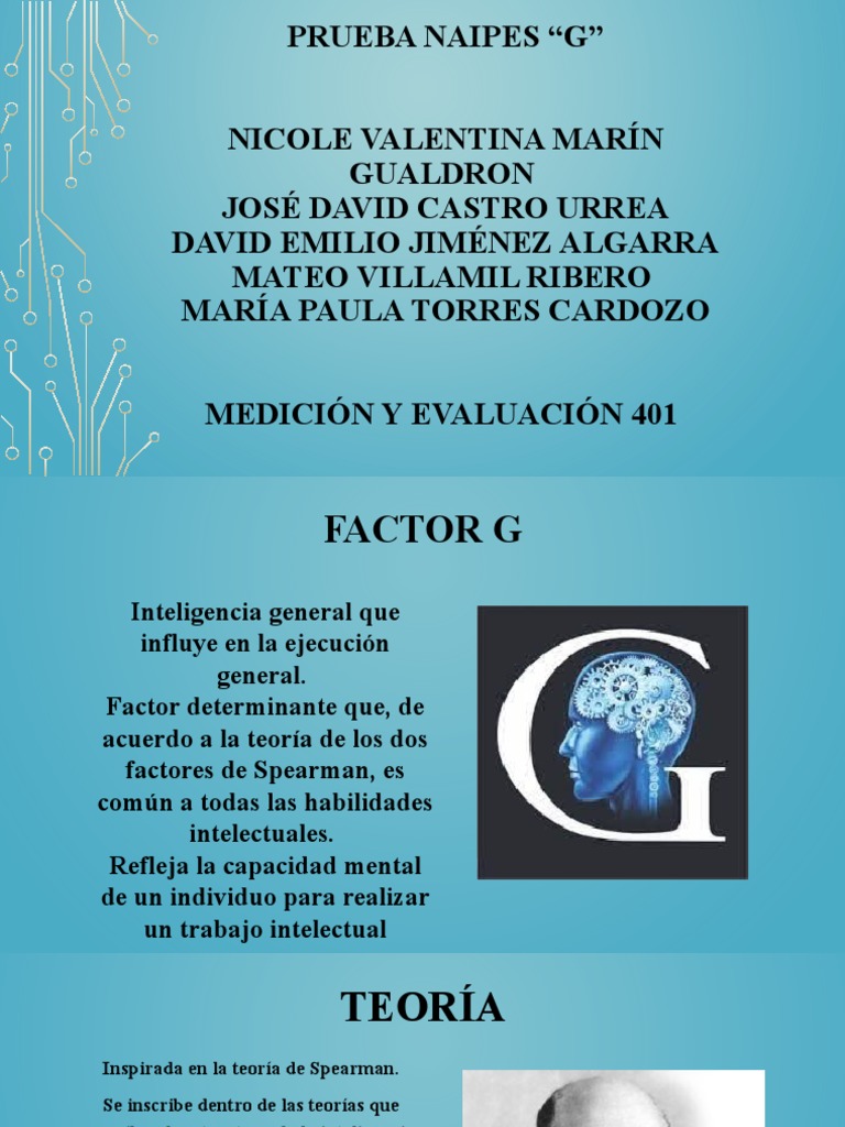 Prueba de Naipes "G" y Factor Inteligencia | PDF | Inteligencia ...