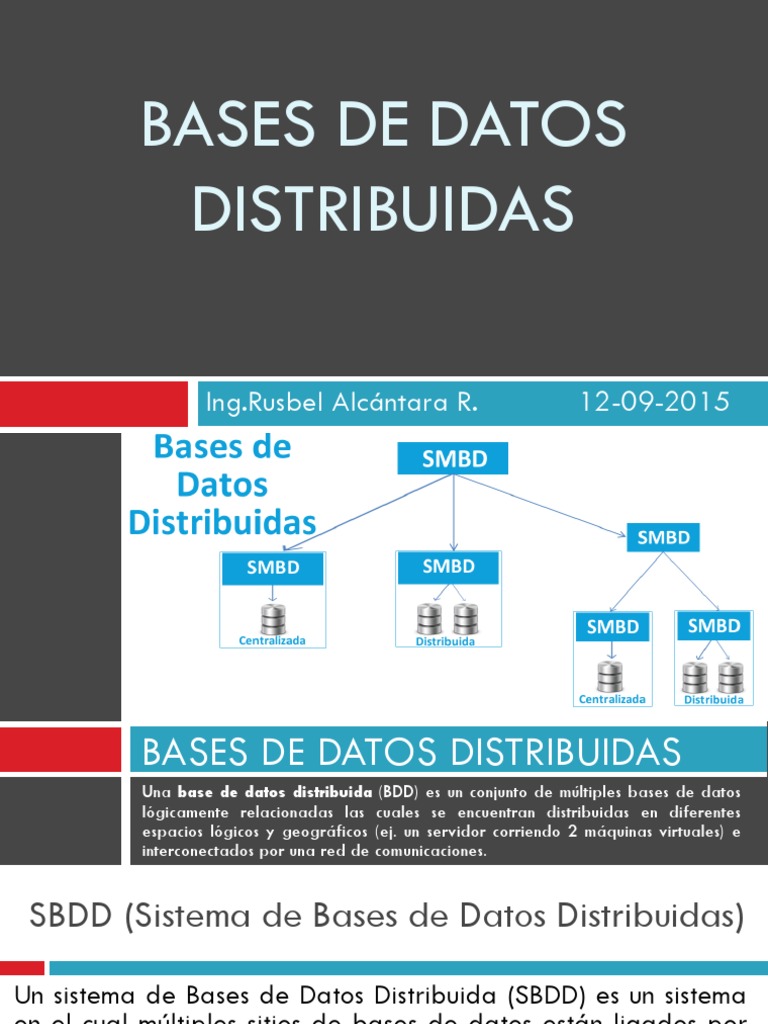 Base de Datos Distribuidas Unidad 2 | PDF | Modelo cliente-servidor | Servidor (Computación)