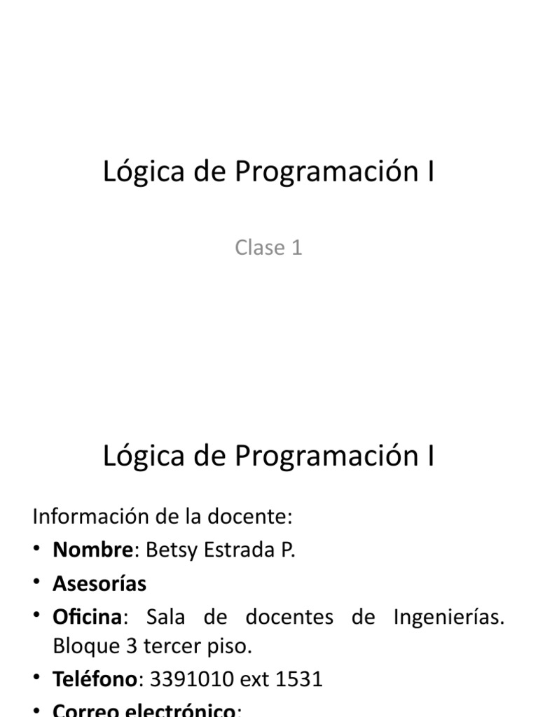 Lógica de Programación I Clase 1 | PDF | Algoritmos | Programación de ...