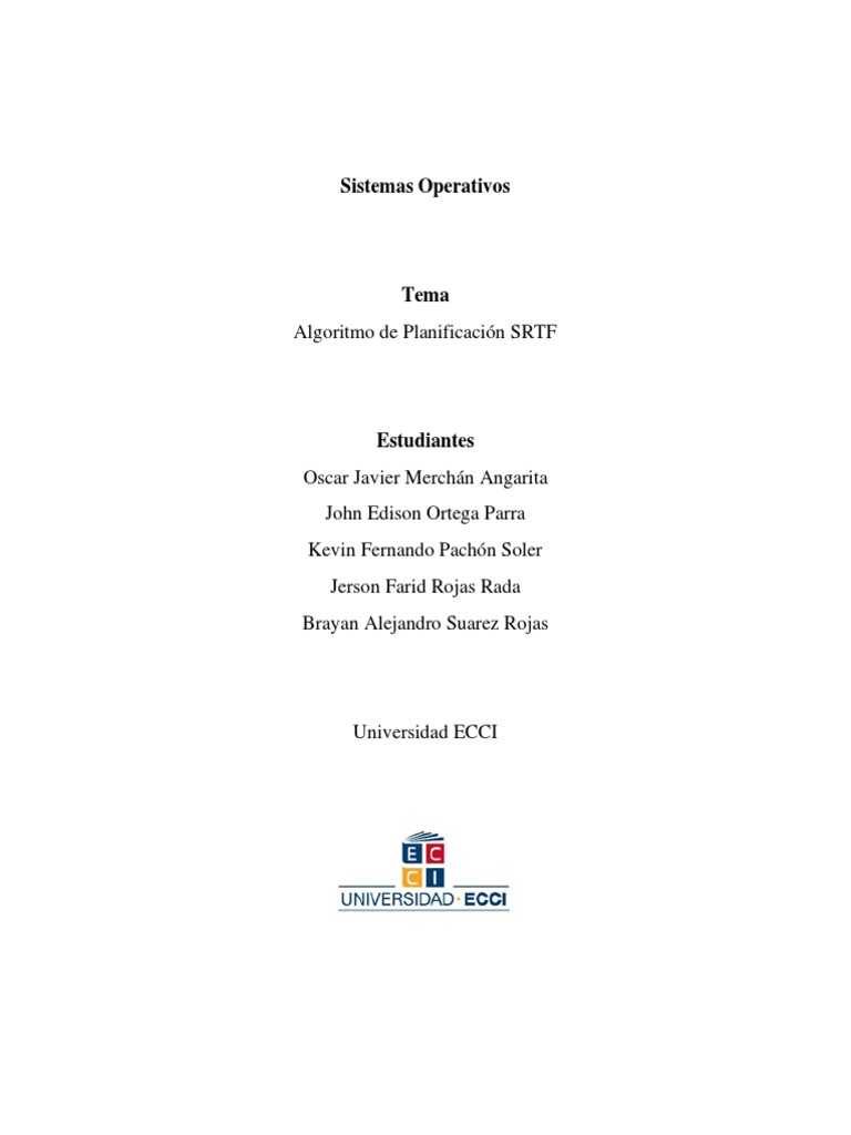 Algoritmo de Planificación SRTF FINAL | PDF | Proceso (Computación ...