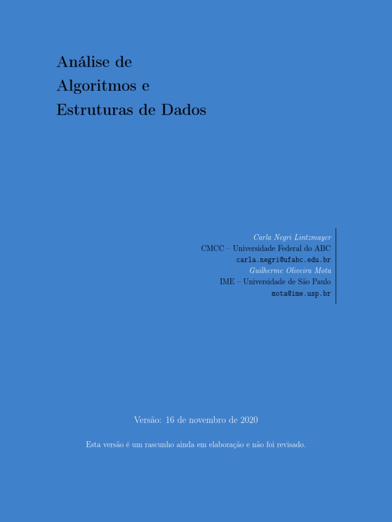 Livro-Analise - De.algoritmos - Versao 26-01-2021 | PDF | Algoritmos ...
