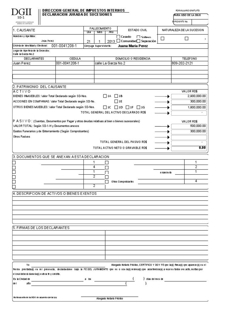 Formulario SD-1 para Tarea 2 de Regimen Tributario II | PDF | Tasador ...