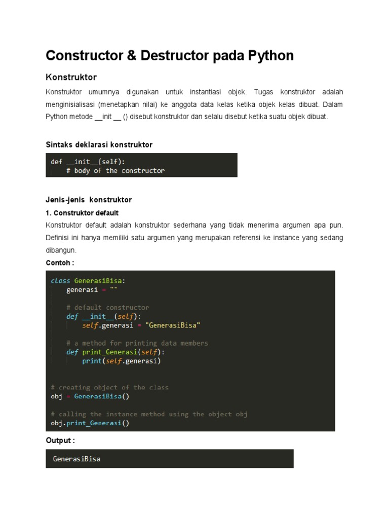 Materi Constructor Dan Encapsulasi Python | PDF | Komputer