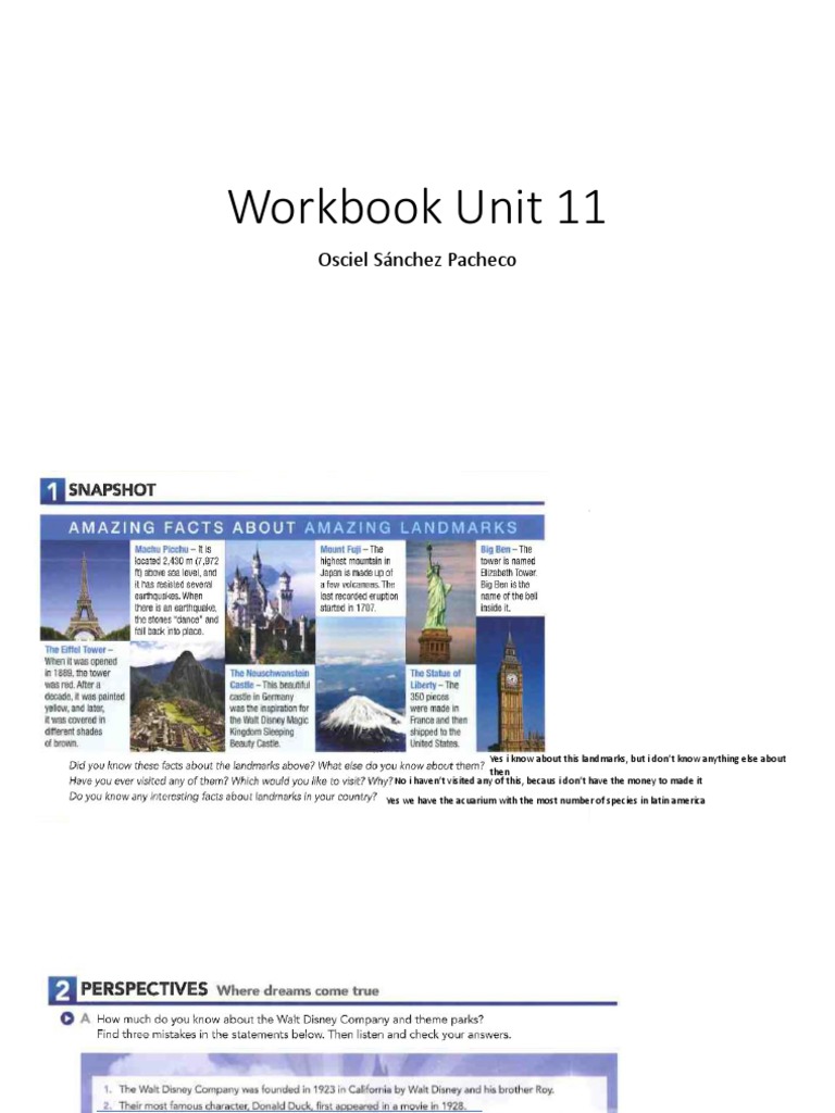 Workbook Unit 11 | PDF