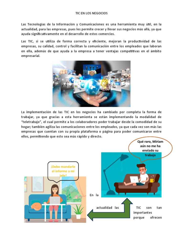 TIC en Los Negocios | PDF | Tecnología de información y comunicaciones ...