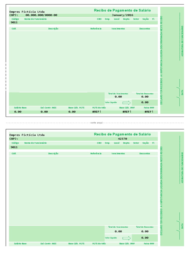 Modelo de Holerite Recibo Gratis 2 | PDF | Business | Computação e ...