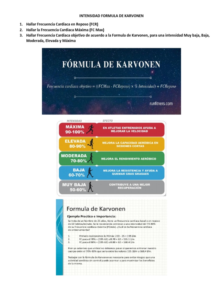 Intensidad Formula de Karvonen | PDF
