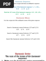 Harmonic Sequences Answers | PDF | Arithmetic Mean | Sequence