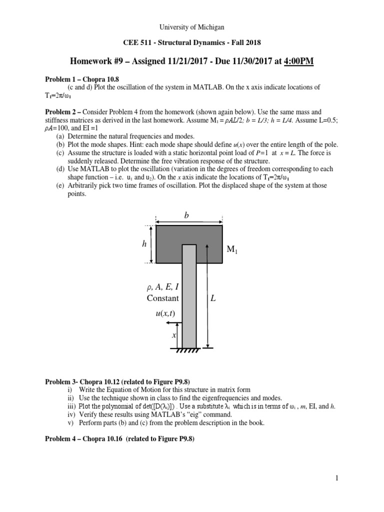 Structural Dynamics Homework 9 Solutions | PDF | Normal Mode | Oscillation