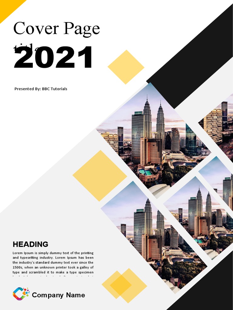 Cover Page Design Free Template | PDF