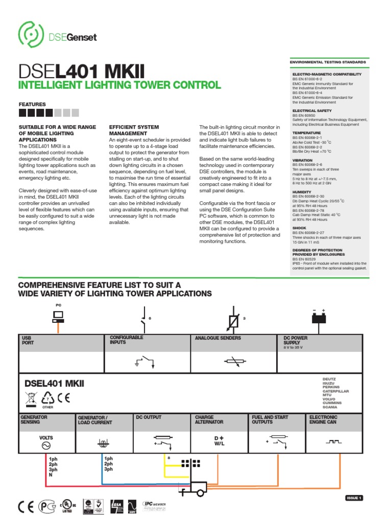 Dsel401 Mkii: Intelligent Lighting Tower Control | PDF | Alternating ...