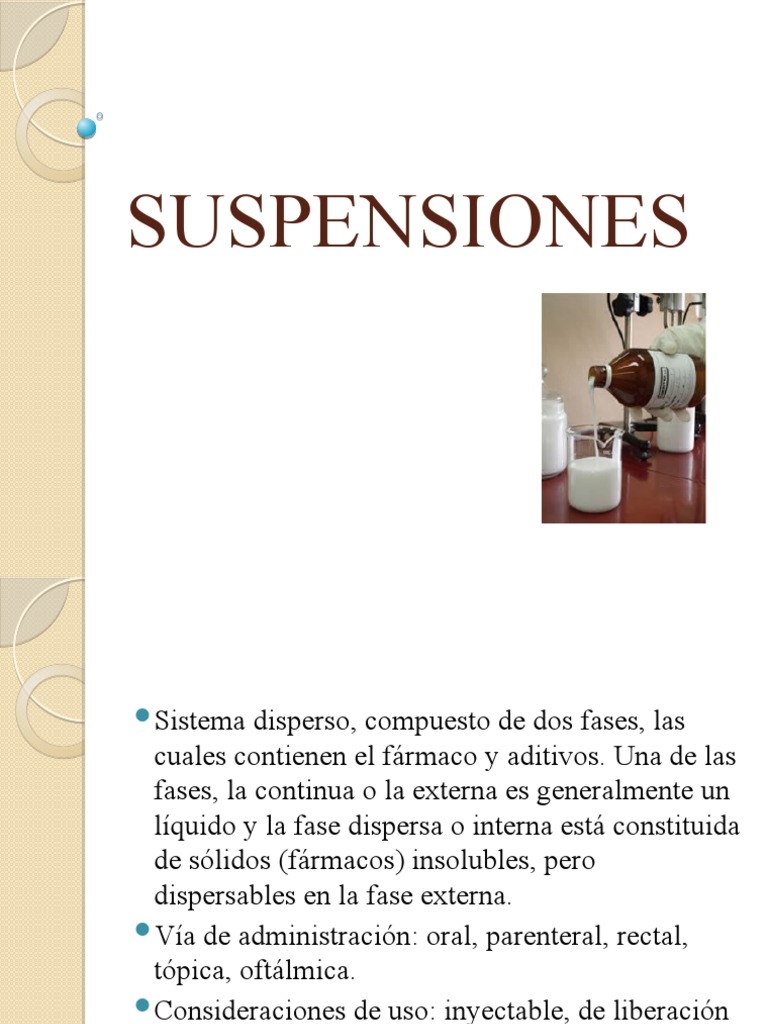 Suspensiones | PDF | Coloide | Suspensión (Química)