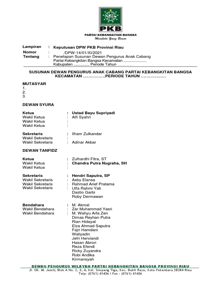 Contoh Format Lampiran Dpac-1 | PDF