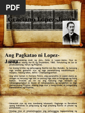 Graciano Lopez Jaena Talambuhay