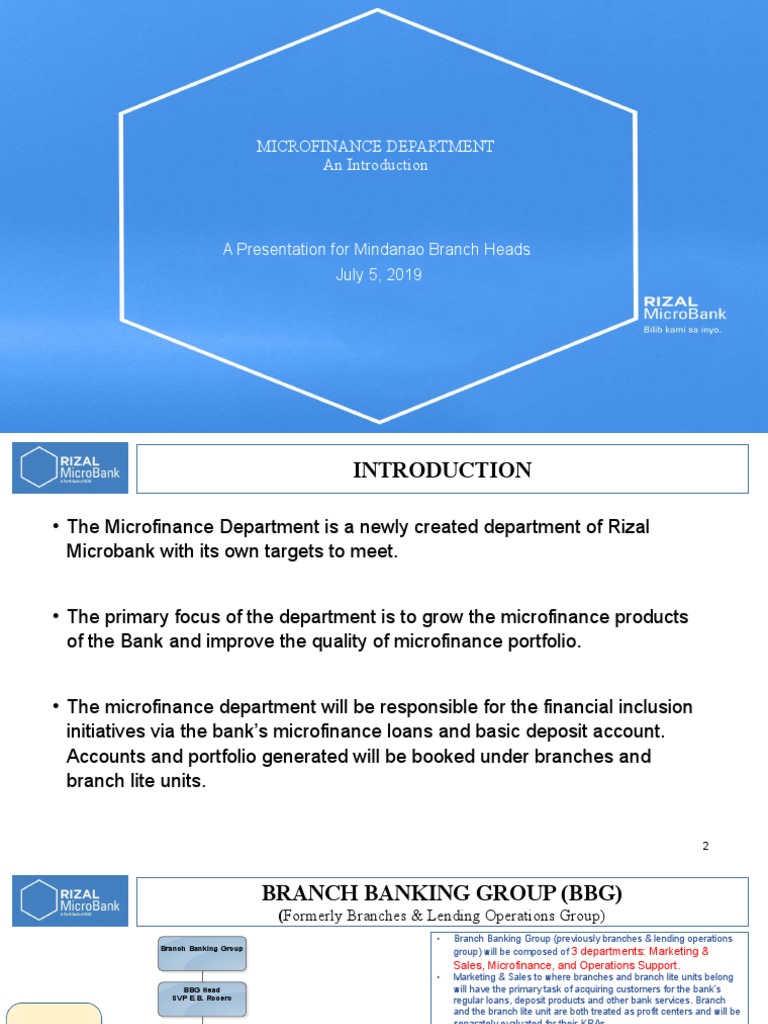 Microfinance Dept Introduction | PDF | Microfinance | Underwriting
