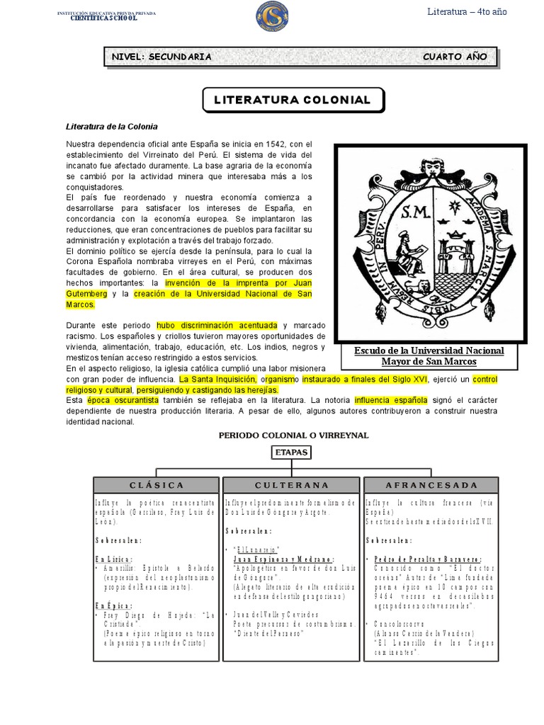 Amarilis: Epístola a Belardo en la Colonia | PDF | Poesía | Educación ...