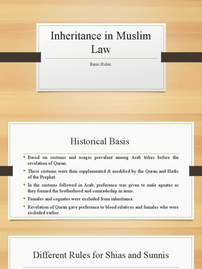 Muslim Inheritance-Basic Rules | PDF | Probate | Will And Testament