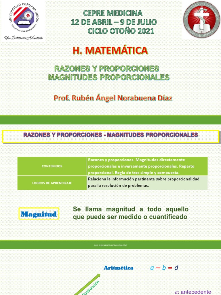 Razones y Proporciones | PDF | Objetos matemáticos | Enseñanza de ...