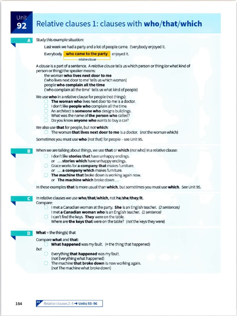 Relative & Participle Clauses | PDF | Subject (Grammar) | Sentence (Linguistics)