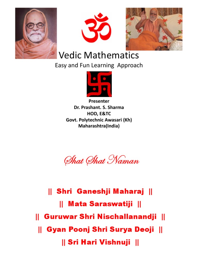 Vedic Mathematics: Easy and Fun Learning Approach | PDF | Teaching ...