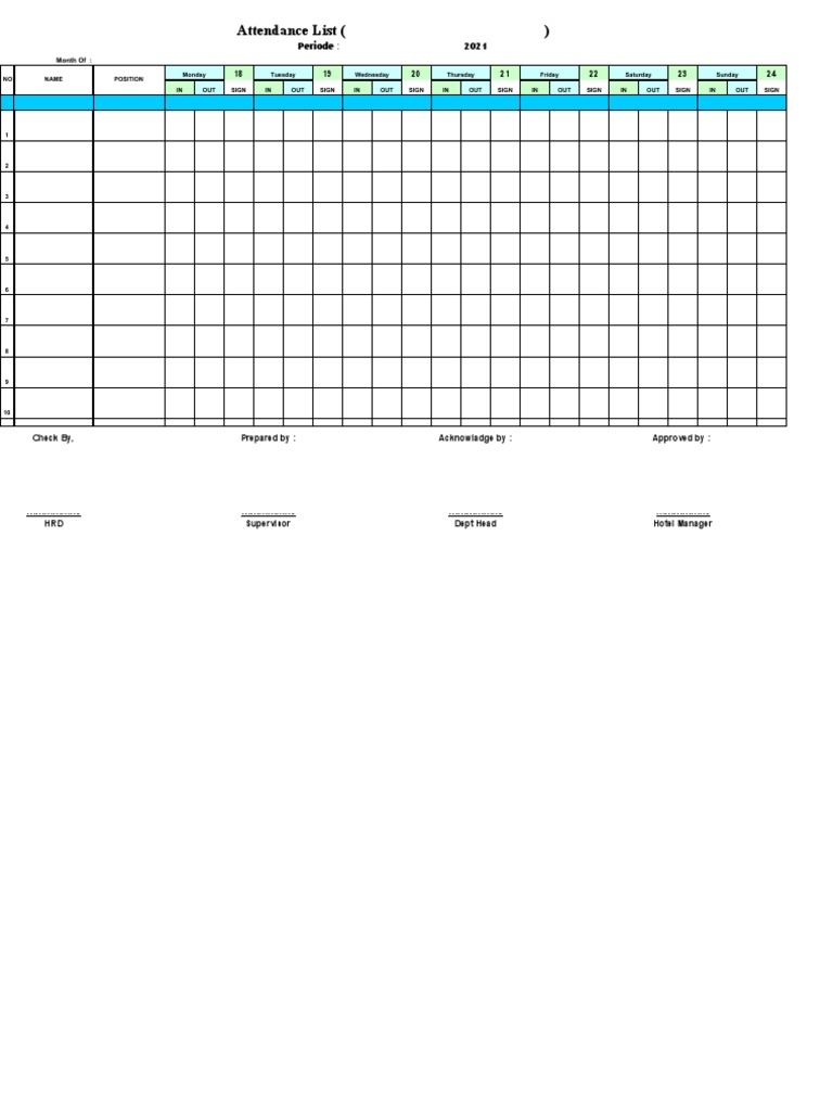 Absen Manual Karyawan | PDF