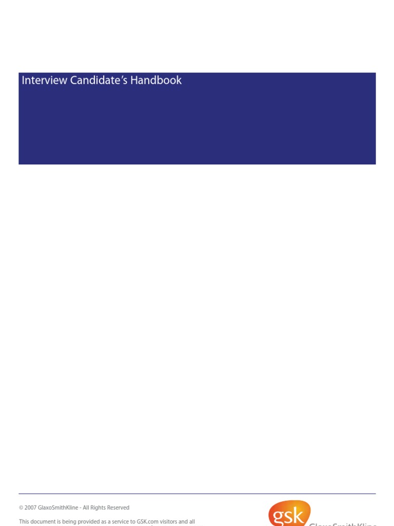 GSK Interview Handbook | PDF | Résumé | Competence (Human Resources)