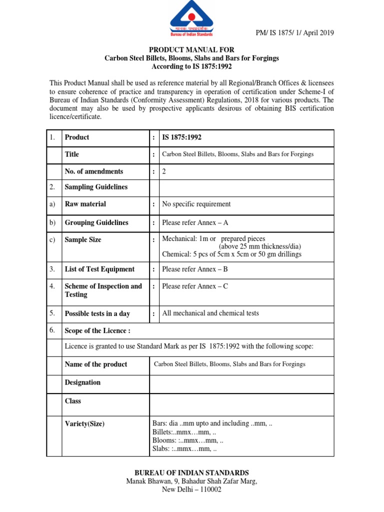 PM Is 1875 | PDF | Acid | Ammonium