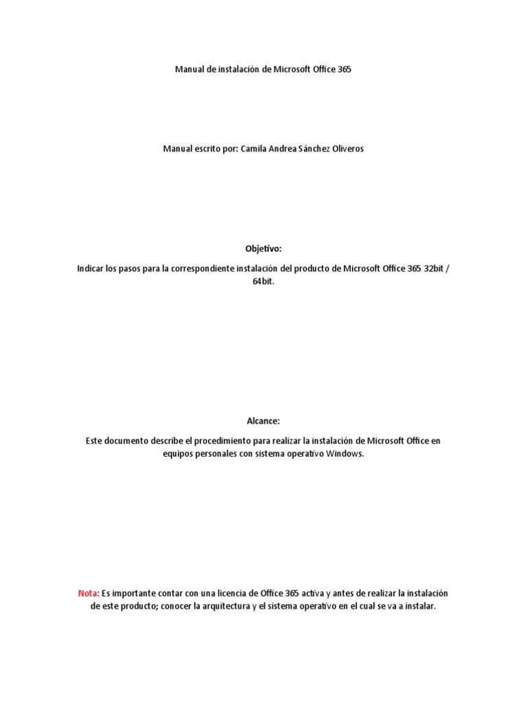 Manual de Instalación de Microsoft Office 365 | PDF