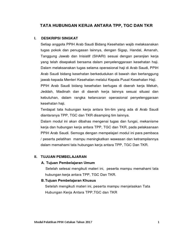 Tata Hubungan TPP TGC TKR | PDF