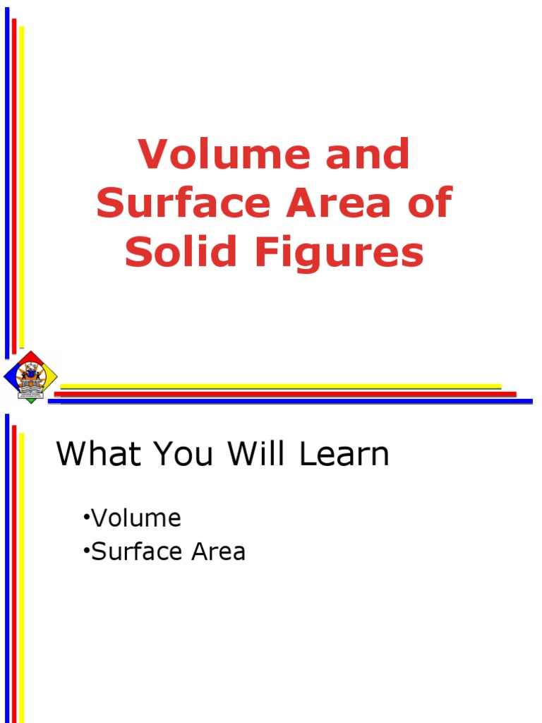 Volume and Surface Area of Solids | PDF | Volume | Area