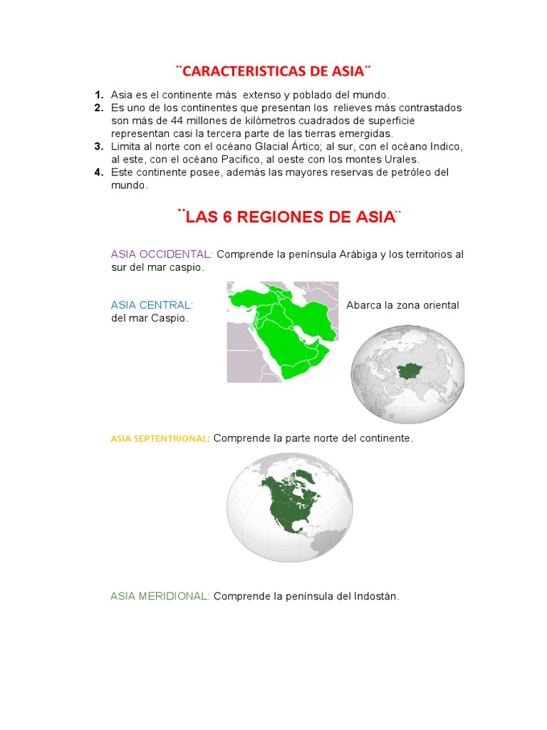 Caracteristicas de Asia | PDF