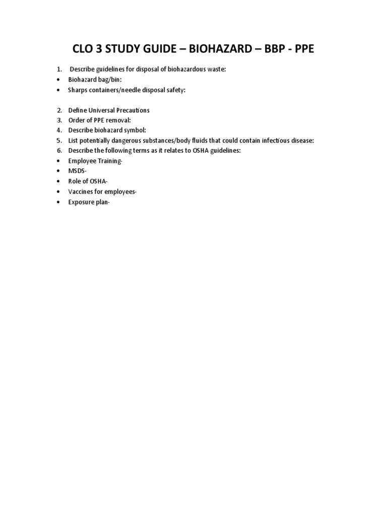 CLO 3 Study Guide | PDF