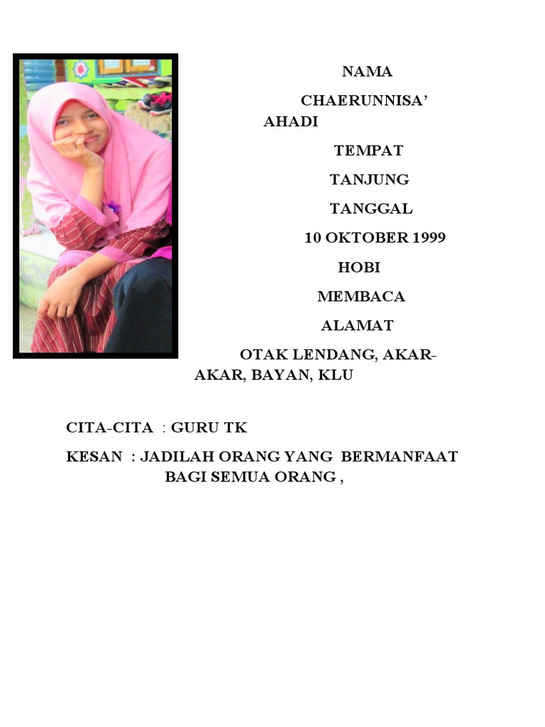 Biodata Icha | PDF