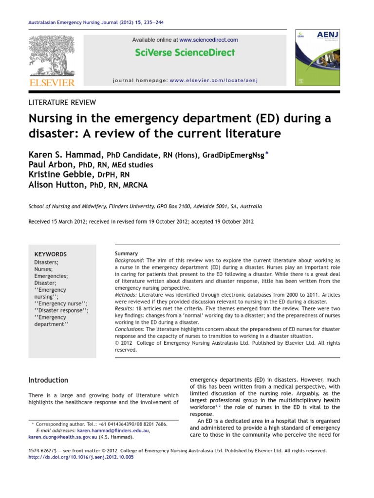 Nursing in The Emergency Department ED D | PDF | Emergency Department ...