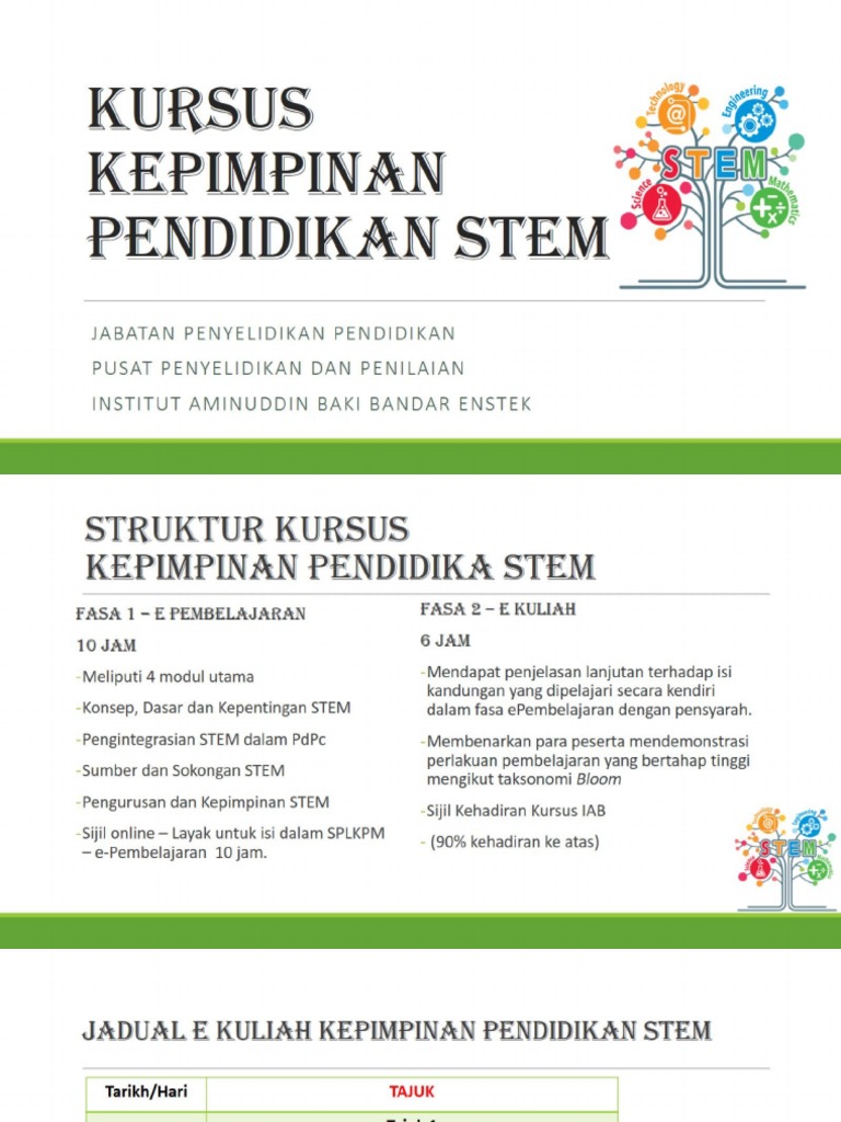 Taklimat Kursus Kepimpinan Pendidikan STEM - Shared | PDF