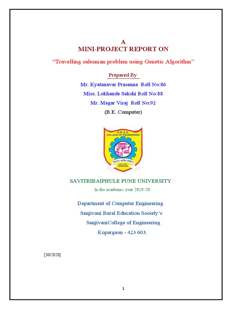TSP Genetic Algorithm Report | PDF | Genetic Algorithm | Fitness (Biology)