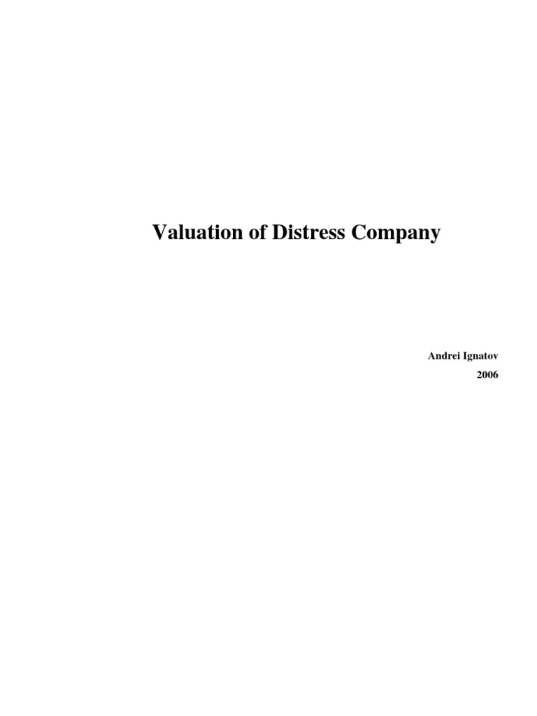 SP-Distressed Company Valuation | Download Free PDF | Valuation ...