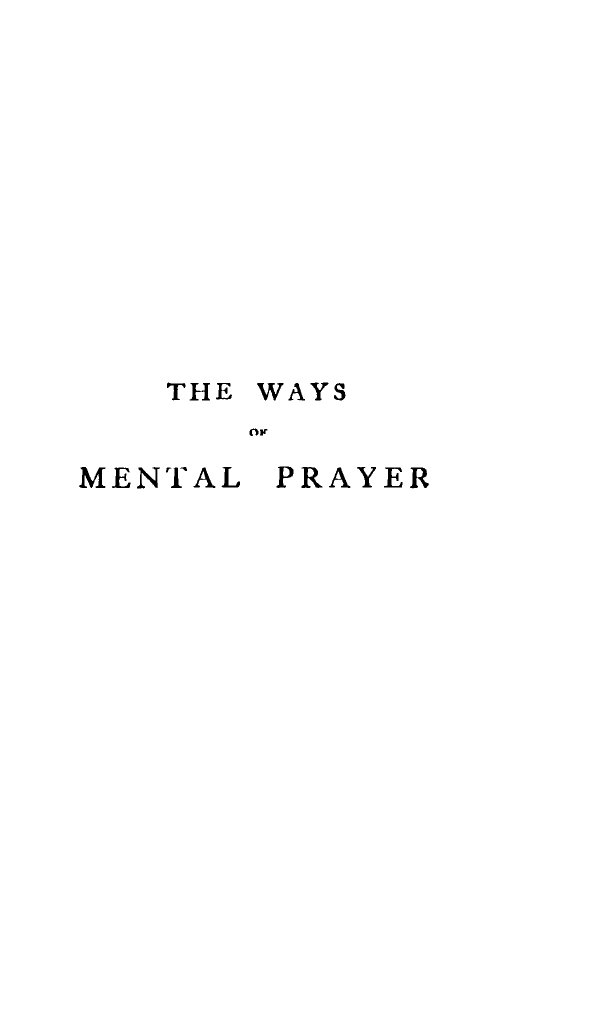Ways of Mental Prayer | PDF