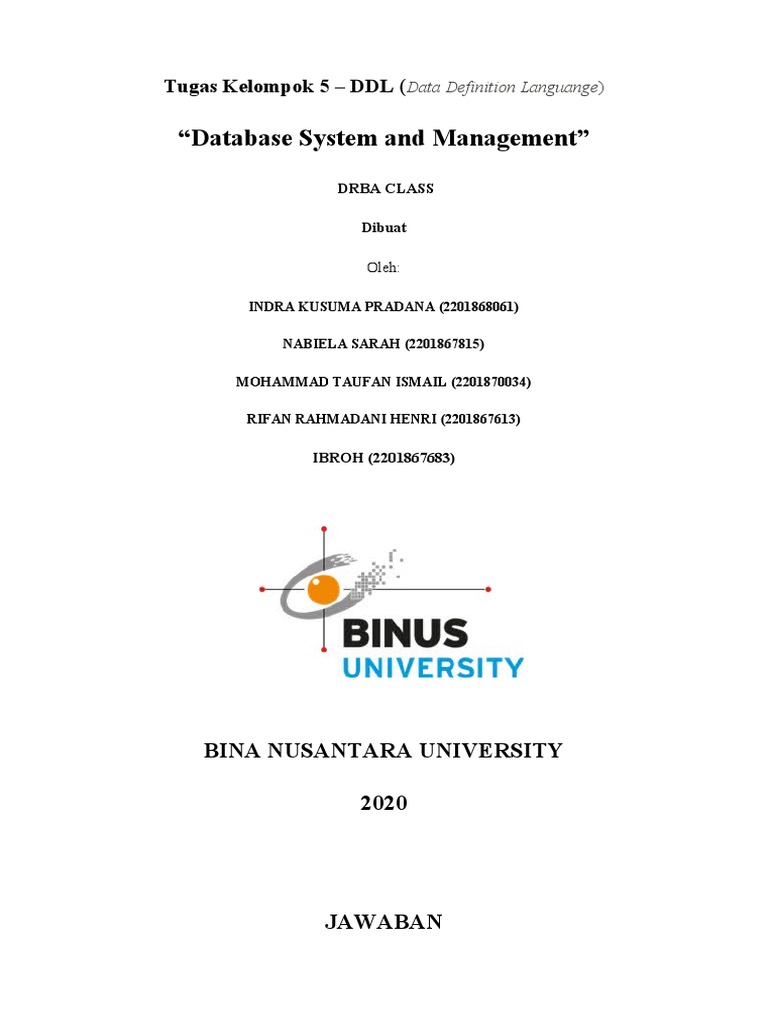 Kelompok 5 - DDL | PDF