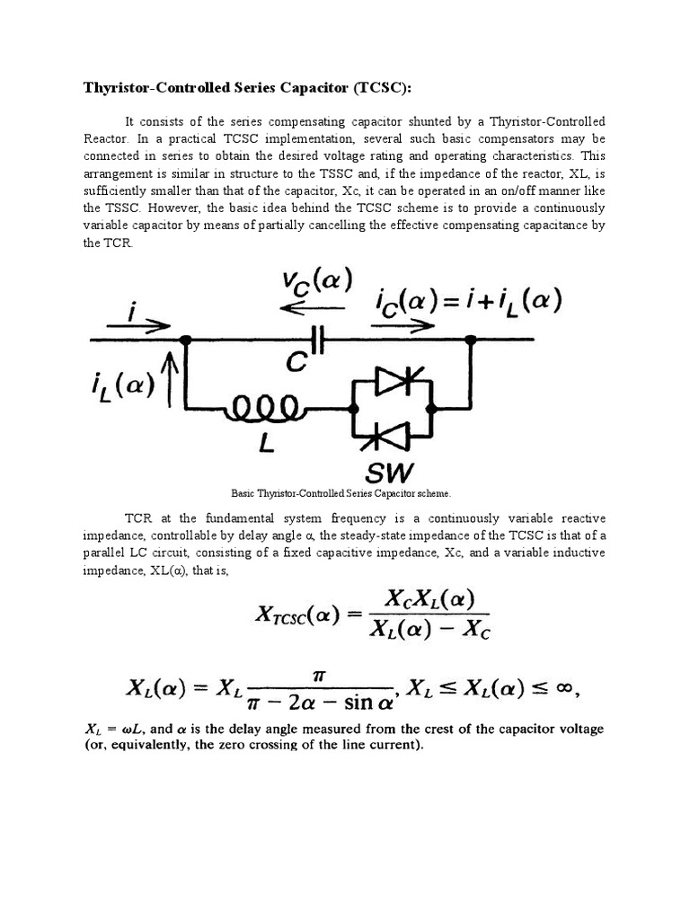 Basic Thyristor-Controlled Series Capacitor Scheme | PDF | Science ...