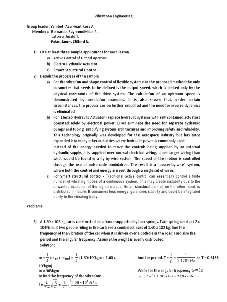 Vibration Engineering Applications and Problems | PDF | Physics | Mechanics