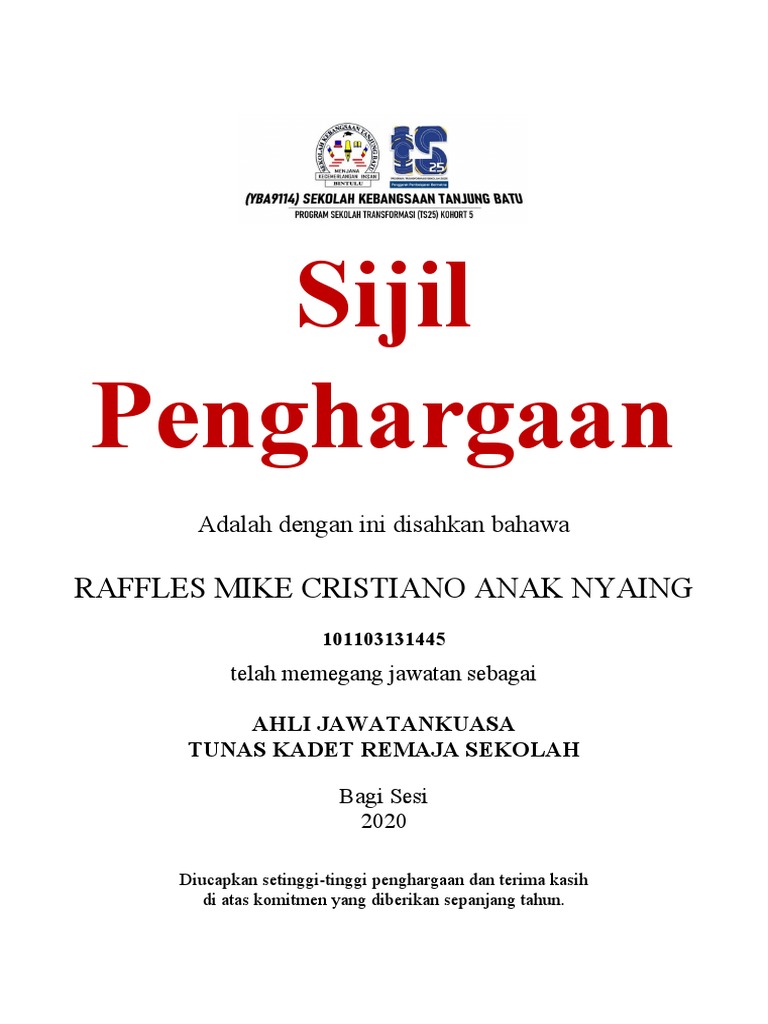 Sijil Penghargaan Ketua-Pen-AJK | PDF