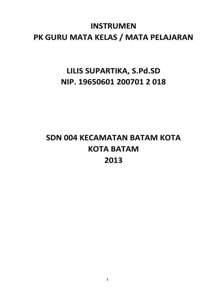 Instrumen PKG 2013 | PDF