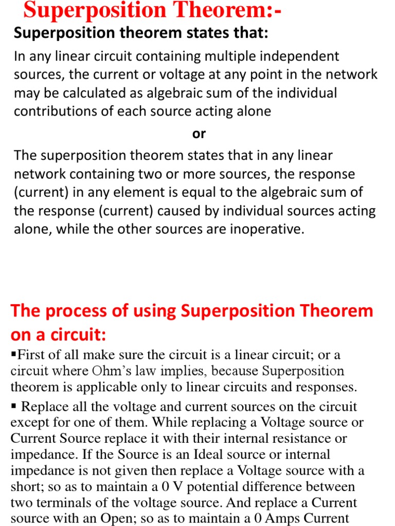 Superposition Theorem | PDF | Electrical Network | Electrical Impedance