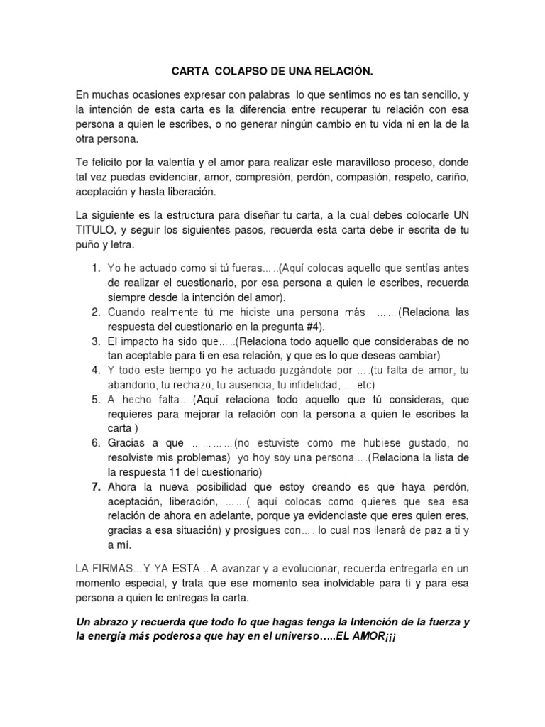 Carta Colapso de Una Relación | PDF