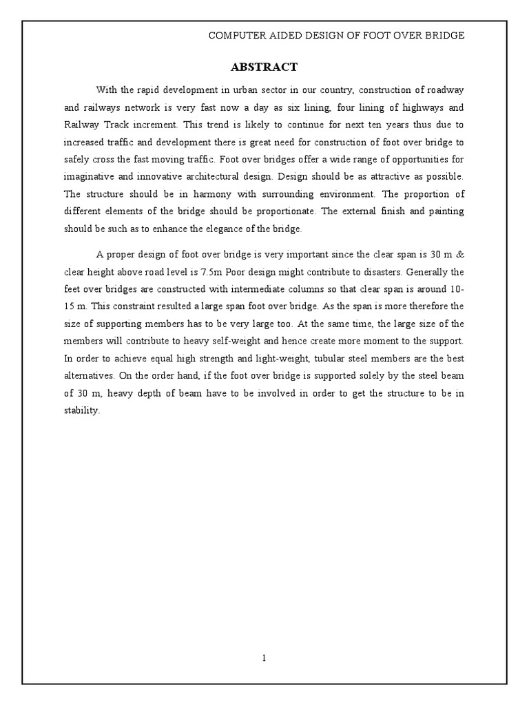 Computer Aided Design of Foot Over Bridge | PDF | Bridge | Civil ...